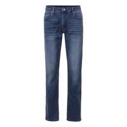 John Devin Herren 5-Pocket-Jeans &raquo;Straight-fit Jeans&laquo; aus elastischer Denim-Qualit&auml;t, in 3 L&auml;ngen: 30 & 32 & 34 blau 34, L&auml;nge 30