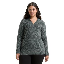 Tom Tailor Plus Damen Tom Tailor PLUS T-Shirt mit All-Over Print grau 44