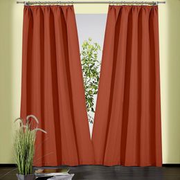 Weckbrodt-Gardinen Vorhang &raquo;Sento&laquo; Kr&auml;uselband 1 Stk. tlg. Baumwolle, blickdicht, matte Struktur, unifarben, Gardine, Store orange Baumwolle, Polyester 150cm, 