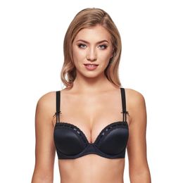 SuSa Damen Dirndl-BH &raquo;Wiesn-Zauber&laquo; Push-Up-Effekt, Mikrofaser, mit B&uuml;gel, elastisch, blickdicht schwarz 90, Cup C Trachtenmode