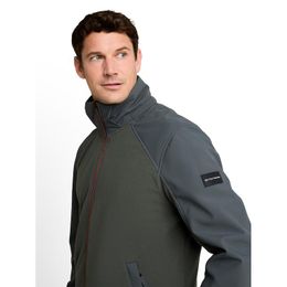 Tom Tailor Herren Tom Tailor Softshelljacke mit Kapuze mit Fleece-Einsatz und Kapuze grau L