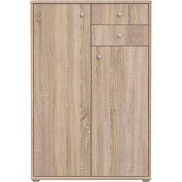 FORTE Kommode &raquo;Tempra, Kommode, 2 T&uuml;ren, 2 Schubk&auml;sten, viel Stauraum&laquo; Breite 73,7 cm braun B/H/T: 73,7cm x 111,1cm x 34,8cm, 2 Stk., 2 Stk.