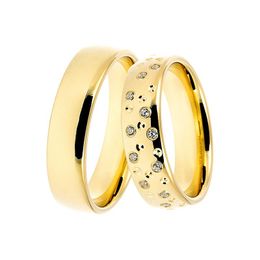 DOOSTI Unisex DOOSTI Trauring &raquo;Schmuck Geschenk Silber 925 Trauring Ehering Partnerring LIEBE&laquo; Made in Germany - wahlweise mit oder ohne Zirkonia gold