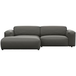 FLEXLUX Ecksofa &raquo;Lucera Chaislongue rechts oder links, L-Form, bequem&laquo; modern & anschmiegsam, Kaltschaum, Stahl-Wellenunterfederung grau 100% Echteder