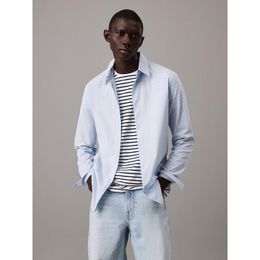 Calvin Klein Herren Langarmhemd &raquo;LONG SLEEVE SOLID STRETCH SLIM SHIRT&laquo; slim fit, in Unifarbe blau XL, N-Gr