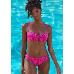 JETTE Damen JETTE B&uuml;gel-Bandeau-Bikini-Top &raquo;Floretta&laquo; in Ton in Ton-Harmonie lila 42, Cup C