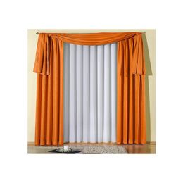 WIRTH Vorhang &raquo;Janine&laquo; Schlaufen 1 Stk. tlg. orange Jacquard, Polyester 145cm, Schlaufen, 135cm