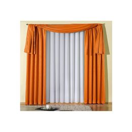 WIRTH Vorhang &raquo;Janine&laquo; Kr&auml;uselband 1 Stk. tlg. orange Jacquard, Polyester 145cm, Kr&auml;uselband, 135cm