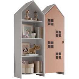 Vipack Kleiderschrank &raquo;Set Casami Bruges in trendigem Design, 1 Regal u. 1 Kleiderschrank&laquo; Schrankt&uuml;r in verschiedenen Farben und Fensteranordnungen, 2 Stk. 