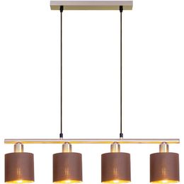 N&auml;ve n&auml;ve Pendelleuchte &raquo;Maron&laquo; E14 1 Stk. 4er Pendel, E14 max. 40W, braun/gold/satin-nickel, Stahl/Textil braun 4, 1 Stk.