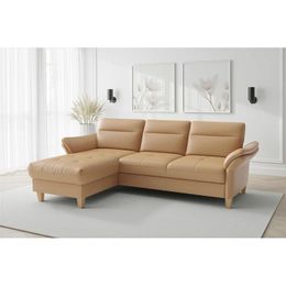 Sit & More sit&more Ecksofa &raquo;Pamela L-Form, Leder, B: 218 und 230 cm&laquo; optional Armteilverstellung, Schlaffunktion & Bettkasten B/H/T: 230cm x 90cm x 164cm, 