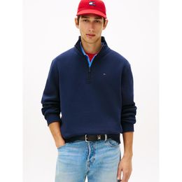 Tommy Jeans Herren Sweatshirt &raquo;TJM REGULAR FLEECE 1/4 ZIP MOCK NECK&laquo;, mit Fleece blau M