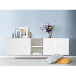 Sideboard &raquo;Mistral, Hochwertig Schrank, h&auml;ngend/stehend montierbar&laquo; mit T&uuml;ren, B: 220 cm, anpassungsbar Designm&ouml;bel wei&szlig; B/H/T: 220cm x 61cm x 42cm, 4