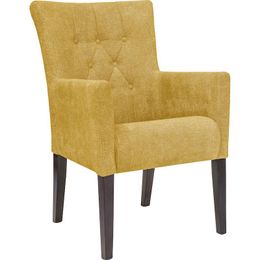 Home Affaire Esszimmerstuhl &raquo;King&laquo; () Esszimmerstuhl mit Knopfheftung gelb Polyester B/H/T: 60cm x 92cm x 65cm, Feinstruktur weich