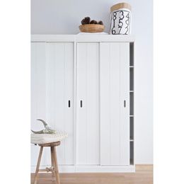 Woood Garderobenschrank &raquo;Row FSC -Kiefernholz geb&uuml;rstet mit Schiebet&uuml;ren H 195 x B 85 x T 44 cm&laquo; Tragkraft 15 kg pro Boden, nebeneinander kombinierbar
