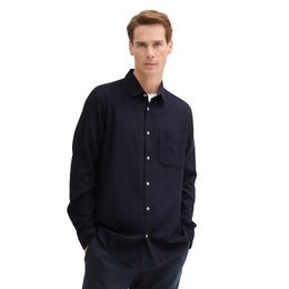 Tom Tailor Herren Tom Tailor Langarmhemd in Melange Optik blau M, N-Gr