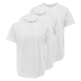 Only & Sons Only & Sons Herren ONLY & SONS Rundhalsshirt &raquo;ONSJEFF LONGY SS TEE 3-PACK OTL&laquo; Packung, 3 wei&szlig; XL
