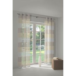 WIRTH Vorhang &raquo;Barletta&laquo; &Ouml;sen 1 Stk. tlg. beige Baumwolle, Polyester 145cm, &Ouml;sen, 135cm