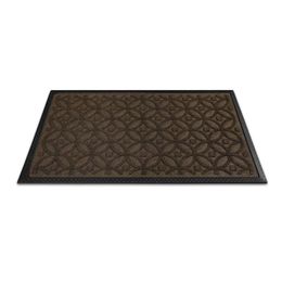 Wecon Home Fu&szlig;matte &raquo;Midnight Mosaic&laquo; rechteckig 4 mm H&ouml;he pflegeleicht, rutschfest, Ornamente, Innen & Au&szlig;en, Schmutzfangmatte braun Polyester B : 