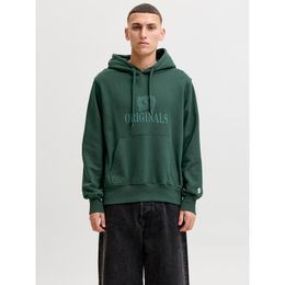 Jack & Jones Jack & Jones Herren Kapuzensweatshirt &raquo;JORFREDERIKSBERG MONOGRAM SWEAT HOOD SN&laquo;, Baumwollmischung, relaxed fit gr&uuml;n S