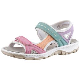 Rieker Damen Riemchensandale Sommerschuh, Sandalette, Outdoorsandale mit Klett bunt 40