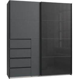 wimex Schwebet&uuml;renschrank &raquo;Bali in den Breiten 180cm, 225cm & 270cm, Schrank mit Glaselement&laquo; Kleiderschrank erh&auml;ltlich in den Farben; grafit und saharagrau