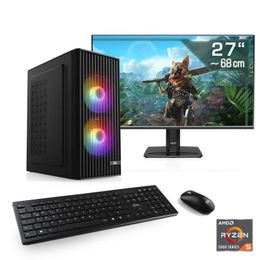 CSL PC-Komplettsystem &raquo;Spectrum V25266W&laquo; 27 &prime;&prime; AMD Ryzen 5 GeForce RTX 5060 32 GB RAM 1.000 GB SSD Inkl. 27 Zoll Full-HD Monitor, Maus, Tastatur, 300 