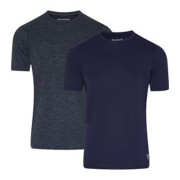 Reebok Herren Unterhemd &raquo;"Clancy"&laquo; Kurzarm, mit Logo, basic, atmungsaktiv, bequem, Rundhalsausschnitt blau M, N-Gr