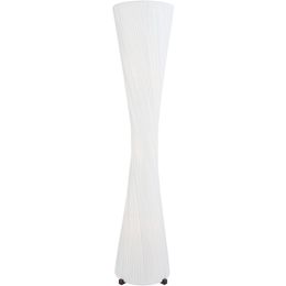 Salesfever Stehlampe &raquo;Marius&laquo; E27 1 Stk. Gedrehter Plissee Lampenschirm aus Latex, Gestell Edelstahl wei&szlig; 3, &Oslash; 39cm H: 180cm, 1 Stk.