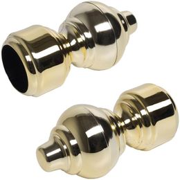 Liedeco Gardinenstangen-Endst&uuml;ck f&uuml;r Gardinenstange &Oslash; 28 mm grau 2 Stk.