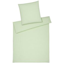 Elegante Bettw&auml;sche &raquo;Breezee&laquo; 2 angenehmes Hautgef&uuml;hl gr&uuml;n Halbleinen, Obermaterial: 50% Baumwolle, 50% Leinen B/L: 135cm x 200cm, 1 Stk., 1 Stk., Halbleinen, 