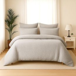 Bettw&auml;sche &raquo; Premium Musselin mit Rei&szlig;verschluss&laquo; 4 tlg. aus 100% Baumwolle &ndash; Atmungsaktiv & Weich &ndash; inkl. Kissenbezug 80x80 grau Musselin, 