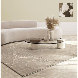 the carpet Teppich &raquo;Mila&laquo; rechteckig 8 mm H&ouml;he moderner Wohnzimmer Teppich elegant gl&auml;nzender Flor beige Polyester B : 140cm 1 Stk., 8mm, L: 200cm
