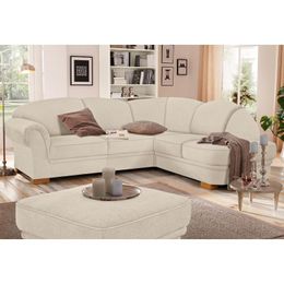 OTTO home Ecksofa &raquo;Amrum L-Form&laquo; wahlweise mit Schlaffunktion und Ottomane links/rechts beige Jacquard ( 100% Polyester );Struktur Blume (100% 