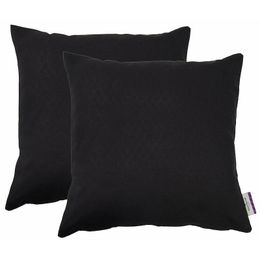Tom Tailor HOME Dekokissen &raquo;Dove&laquo; unifarben, Kissenh&uuml;llen ohne F&uuml;llung, 2er Pack schwarz Baumwolle B/L: 48cm x 48cm, 2 Stk.