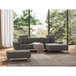 Sit & More sit&more Ecksofa &raquo;Cool L-Form&laquo; wahlweise mit Kopfteilverstellung und Vorziehsitz, motorisch grau B/H/T: 290cm x 79cm x 185cm, Luxus-Microfaser 