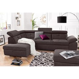 exxpo - sofa fashion Ecksofa &raquo;Spring, super bequem und komfortabel mit Armteil- und Kopfteilfunktion&laquo; wahlweise mit Bettfunktion und Bettkasten, L-
