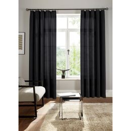 Bruno Banani Vorhang &raquo;Lagan&laquo; Kr&auml;uselband 2 Stk. tlg. 2-er Set, gewebt, Microfaser, versch. Gr&ouml;&szlig;en, einfarbig, Bestseller schwarz Polyester, Polyester 145cm, 