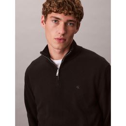 Calvin Klein Herren Stehkragenpullover &raquo;LS 100% MERINO QZ 14GG&laquo; Mit Rundhalsausschnitt, regular fit schwarz S