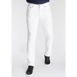 Delmao Herren DELMAO Stretch-Jeans &raquo;"Reed"&laquo; gerader Beinschnitt, Used-Look-Waschung, niedrige Leibh&ouml;he wei&szlig; 34, L&auml;nge 32