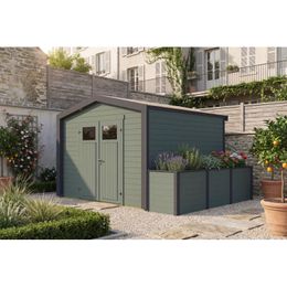 Weka Gartenhaus &raquo;Killarney&laquo; Doppelt&uuml;r, 1/4 verglast, inkl. Hochbeet Massivholz ohne Fu&szlig;boden, ohne Dacheindeckung