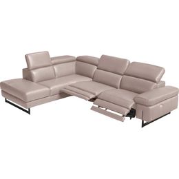 Egoitaliano Ecksofa &raquo;Candice, elegant, edel und bequem, erstklassiger Sitzkomfort, L-Form&laquo; inkl. 2 elektrischer Relaxfunktionen, Bedienung &uuml;ber Taste an Armlehne 