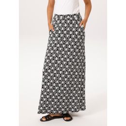 Aniston Casual Damen Aniston CASUAL Maxirock mit kontrastfarbigem Paisley-Muster schwarz-wei&szlig; 44