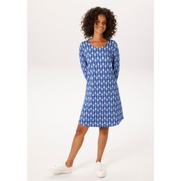 Aniston Casual Damen Aniston CASUAL A-Linien-Kleid mit farbharmonischem Retro-Druck 44, N-Gr
