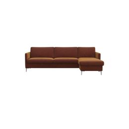 FLEXLUX Ecksofa &raquo;Fiore, super Sitzkomfort durch Kaltschaum im Sitz, L-Form&laquo; schmale Armlehnen, F&uuml;&szlig;e Alu braun 100% Polyester B/H/T: 247cm x 85cm x 