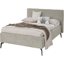 Meise M&ouml;bel meise.m&ouml;bel Polsterbett &raquo;Riva II&laquo; mit schwarzen Metallf&uuml;&szlig;en, wahlweise mit Bettkasten beige Liegefl&auml;che L&auml;nge B: 200cm x 140cm, Strukturstoff inkl. 