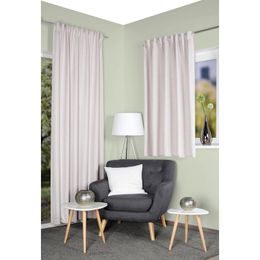 Home Wohnideen Vorhang &raquo;ESKAMIO&laquo; Multifunktionsband 1 Stk. tlg. Thermo, Blickdicht, Leinenstruktur, &Uuml;berbreite beige Polyester 145cm, 