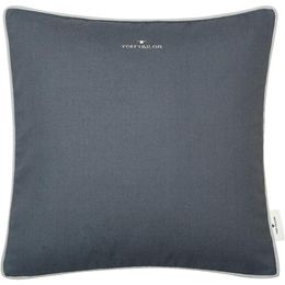 Tom Tailor HOME Dekokissen &raquo;Dove Signature&laquo; mit Paspel, Kissenh&uuml;lle ohne F&uuml;llung, 1 St&uuml;ck grau Baumwolle, Polyester B/L: 40cm x 40cm, 1 Stk.