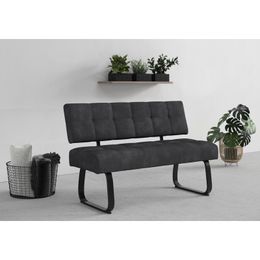 Hela Essbank &raquo;LUISE I, Sitzbank, Bank&laquo; mit Federkern, extra dicke Polsterung im Sitz und R&uuml;cken schwarz Polyester B/H/T: 140cm x 90cm x 64cm, 