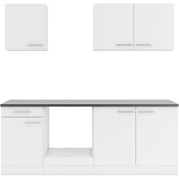 Optifit K&uuml;che &raquo;Bella&laquo; Breite 210 cm, wahlweise mit E-Ger&auml;ten wei&szlig; B/H/T: 210cm x 60cm, ohne E-Ger&auml;te